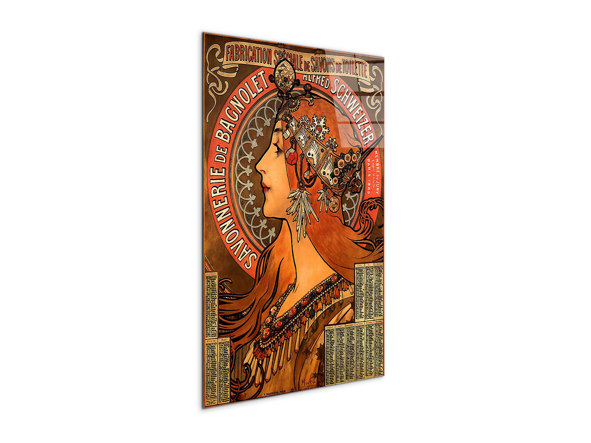 Lark Manor "Savonnerie de Bagnolet" by Mucha Alphonse 53×79.5 cm CrystalArt Acrylic Glass Effect ...